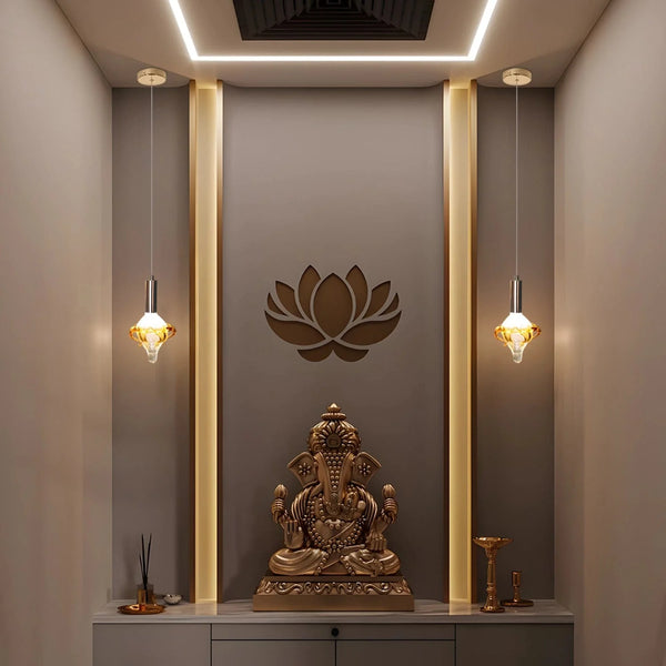 Divine Flame Temple Light - Hanging Light for Pooja Room – Lumora Lights
