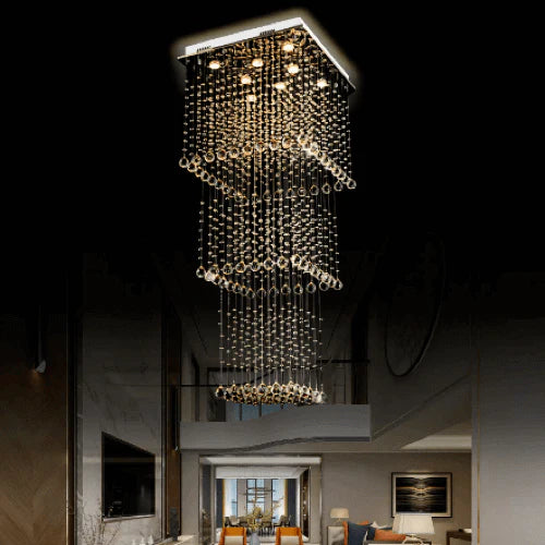 Magna Raindrop Long Crystal Chandelier – Lumora Lights